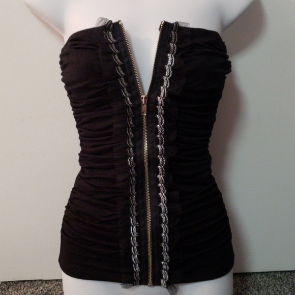 Tops | New Sexy Front Zip Tube Top S M Or L | Poshmark
